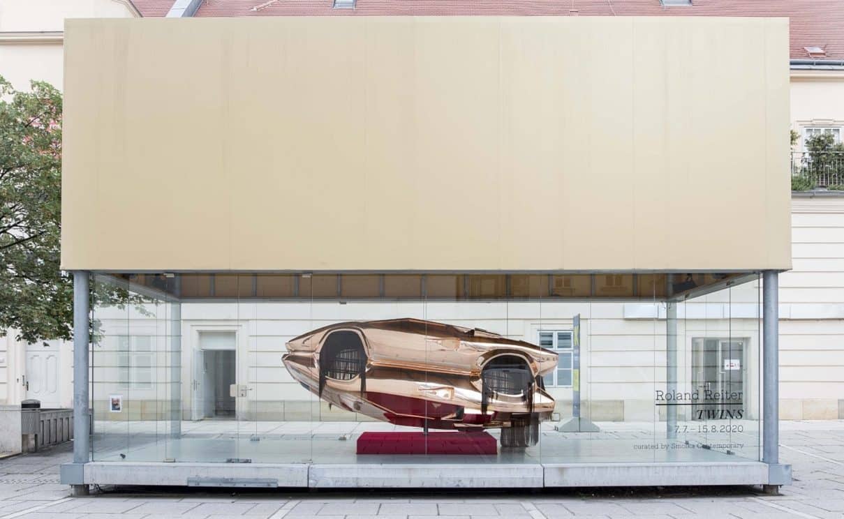 Goldener Lamborghini in der MQ Art Box | Veranstaltung